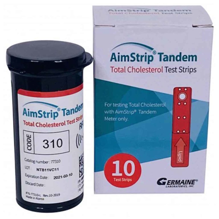 AimStrip® Tandem Total Cholesterol Test Strips, 10/Box - Germaine ...